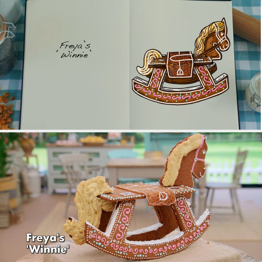 Great British Bake Off Bakes Vs. Drawings Biscuit Week 2021