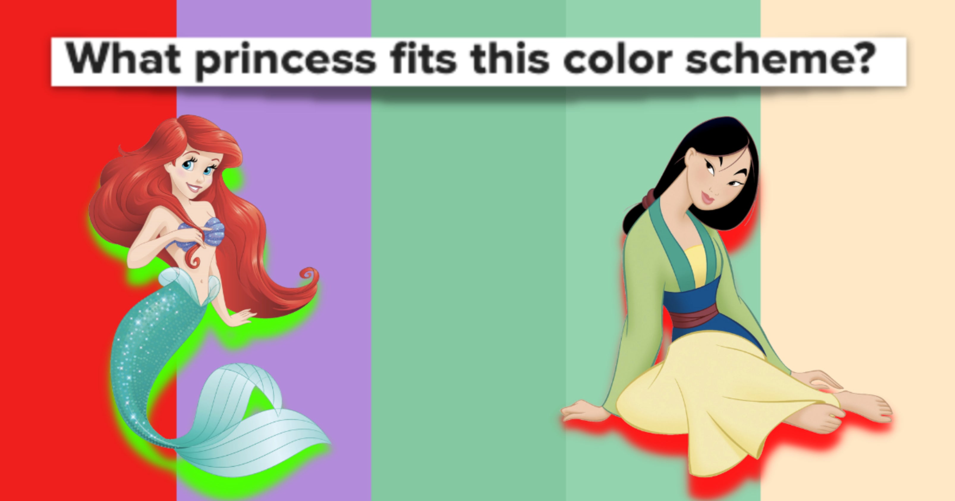 Disney Quiz: Guess The Princesses By A Color Palette