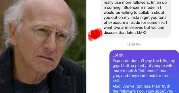 Screenshots Of Annoying Influencers Trying To Pay With Exposure