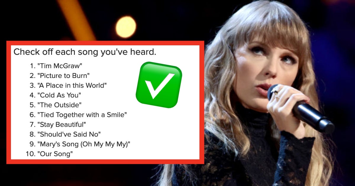 Taylor Swift Songs Checklist