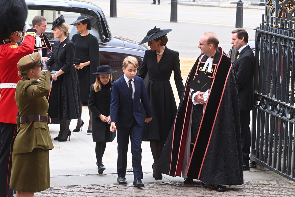 Royal Family Members At Queen Elizabeth's Funeral Procession