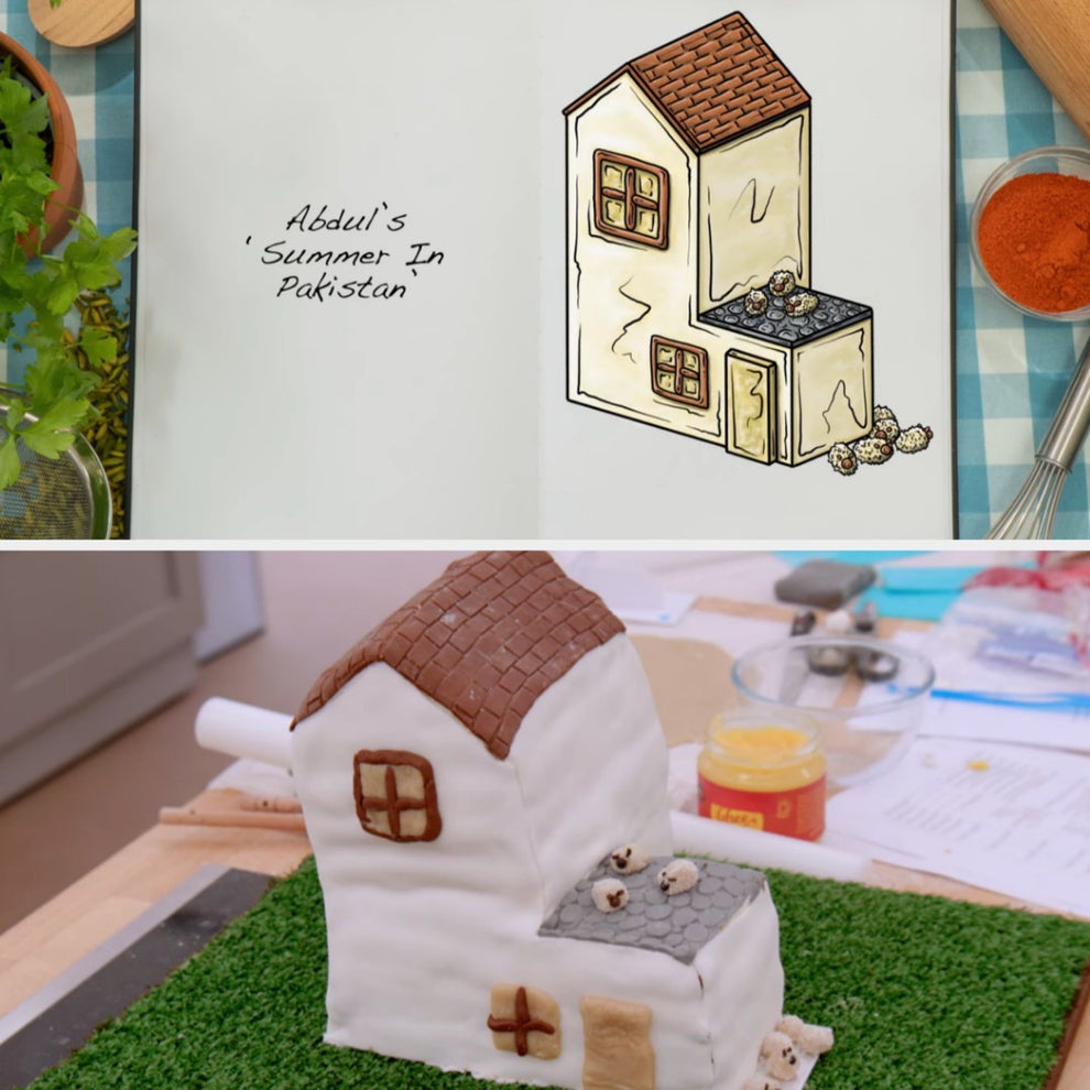 Great British Bake Off Bakes Vs. Drawings Cake Week 2021