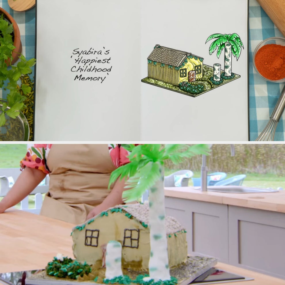 Great British Bake Off Bakes Vs. Drawings Cake Week 2021