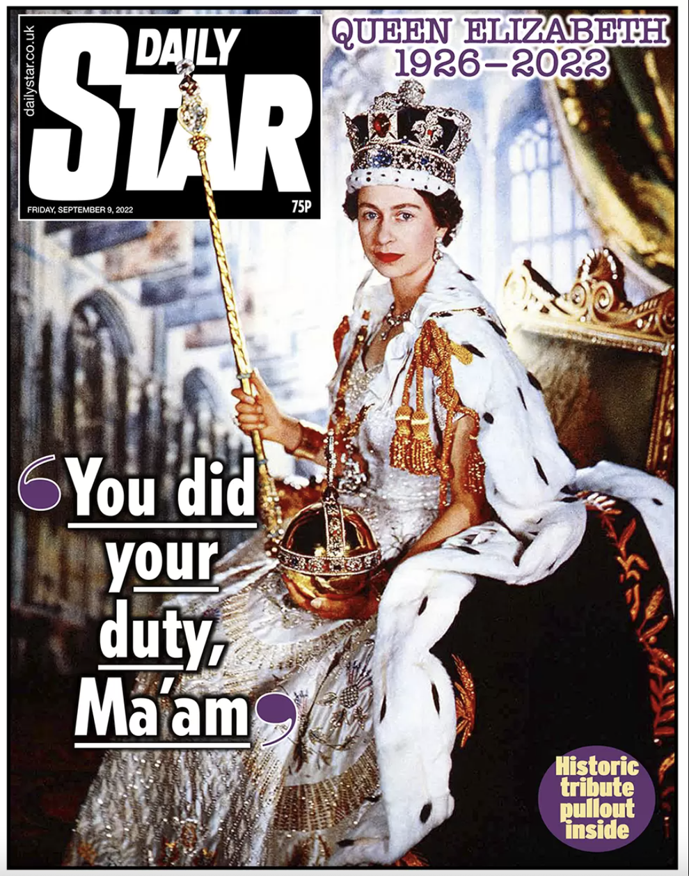 Here's How The Front Pages Are Covering The Death Of Queen Elizabeth II