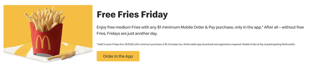 McDonald's Free Fries Fridays For The Rest Of 2022
