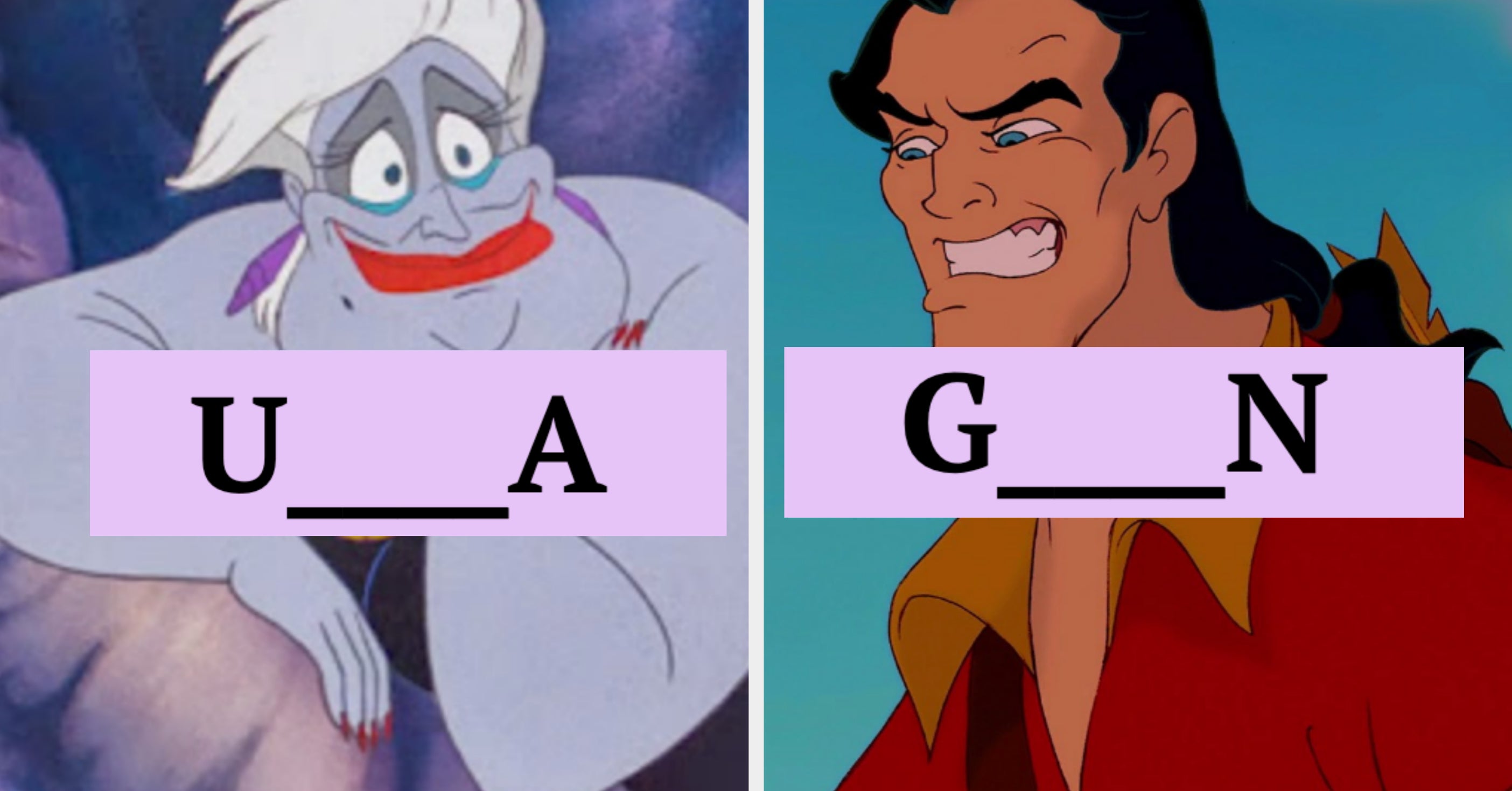Name These Disney Villains By Using First And Last Inital