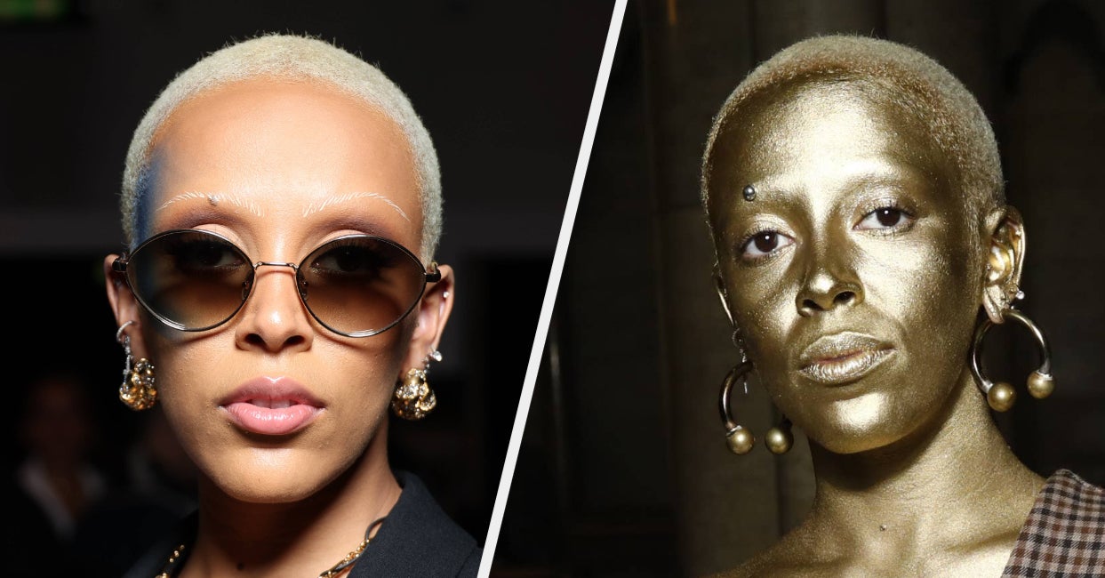 Doja Cat Wore Gold Face Paint At Paris Fashion Week