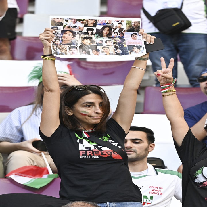 Iranians At The World Cup Protest During The Iran Vs England Game