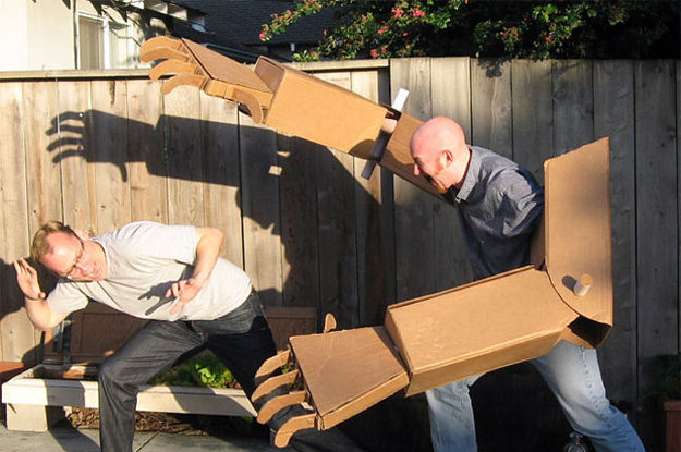 Show People You Are a Transformer with Giant Cardboard Robot Arms | Complex