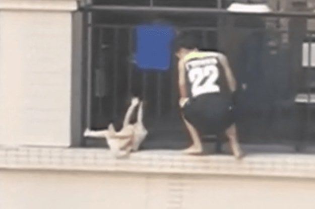 Video Shows Child Dangling From Balcony Before Being Rescued By ...