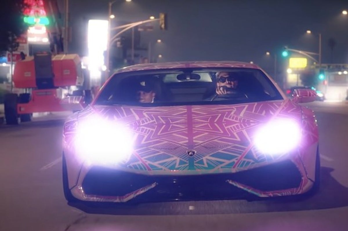 Sitting On Chris Brown Lamborghini