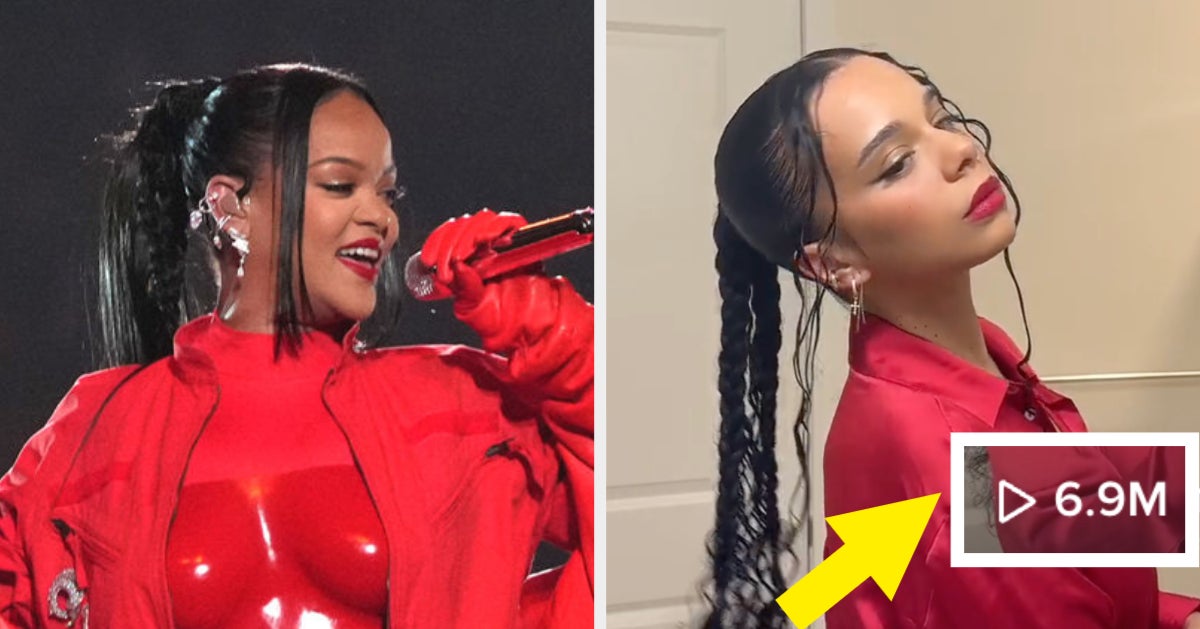 Rihannas Super Bowl Hairstyle Viral Tiktok Tutorial