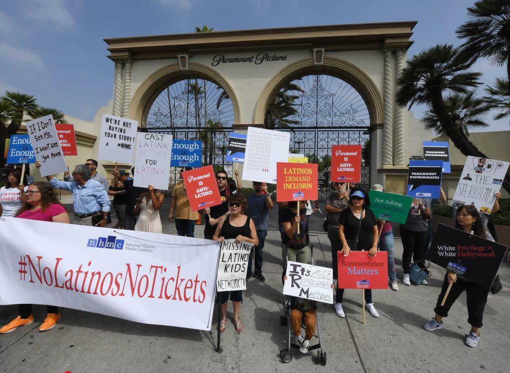 Latino Groups Protest Outside Paramount Studios Over Lack of ...