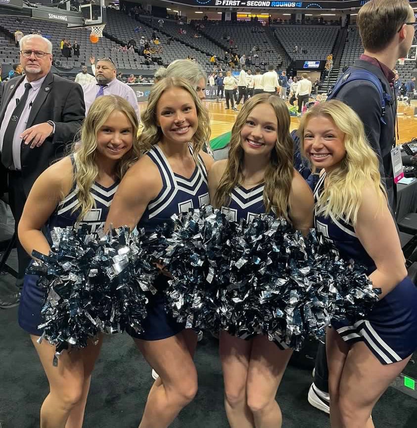 Utah State Cheerleader Crying At Basketball Game