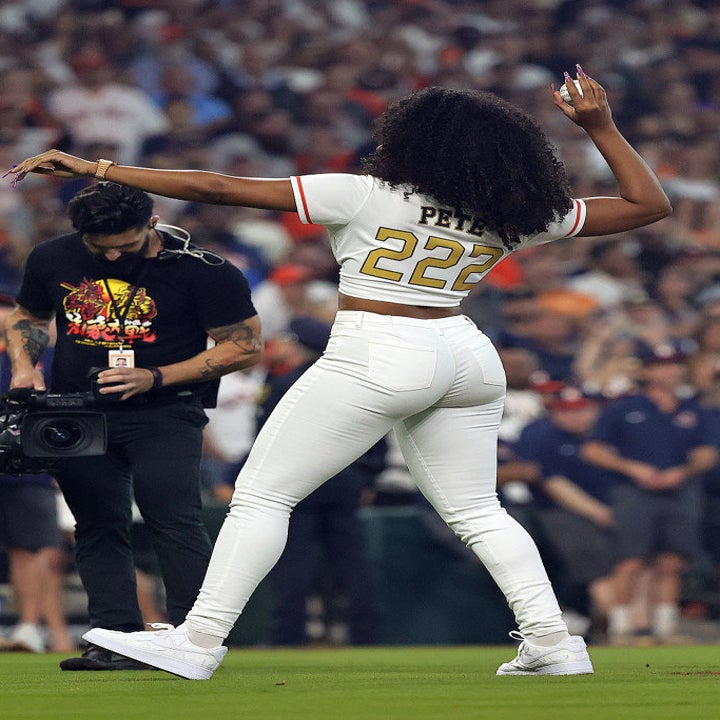 Billie Eilish Supports Megan Thee Stallion's First Pitch at Astros Game