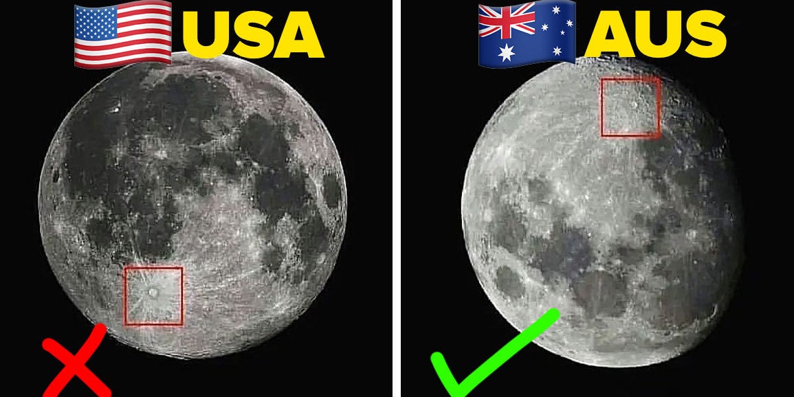 moon flipped upside down