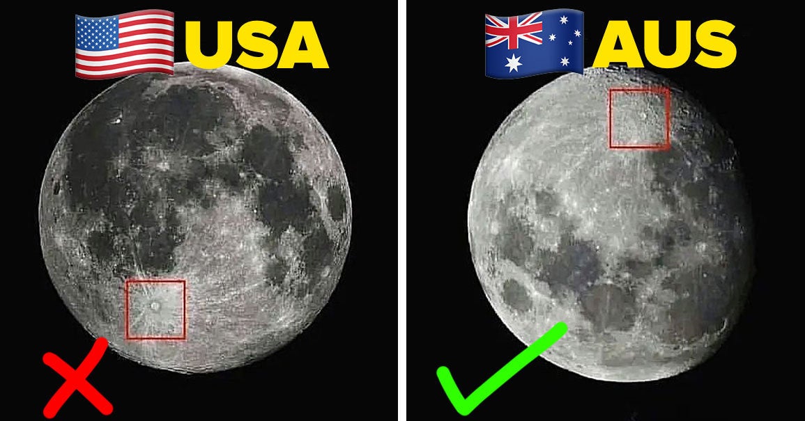 Apparently Australians See The Moon Upside Down And The Internet Is ...