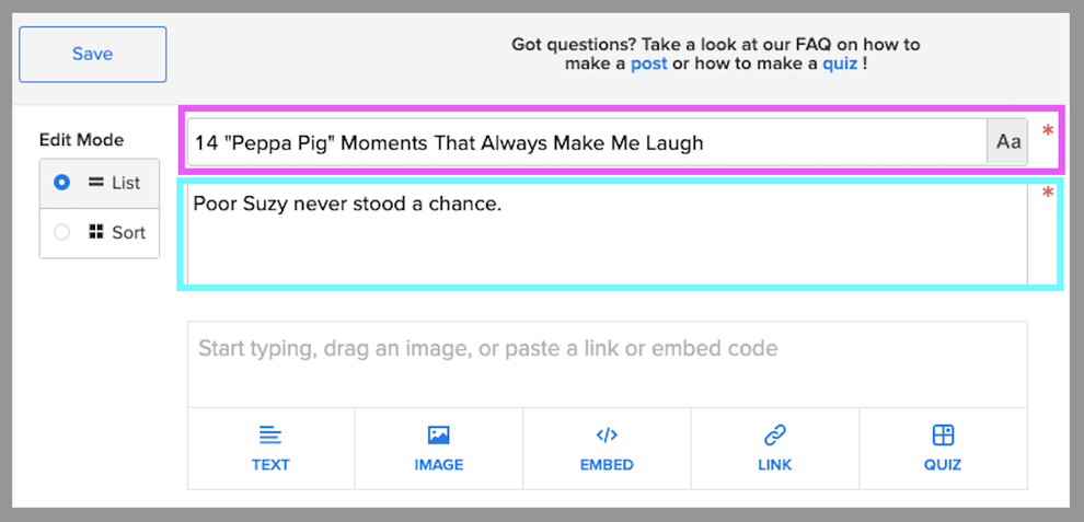 How To Make A BuzzFeed Post