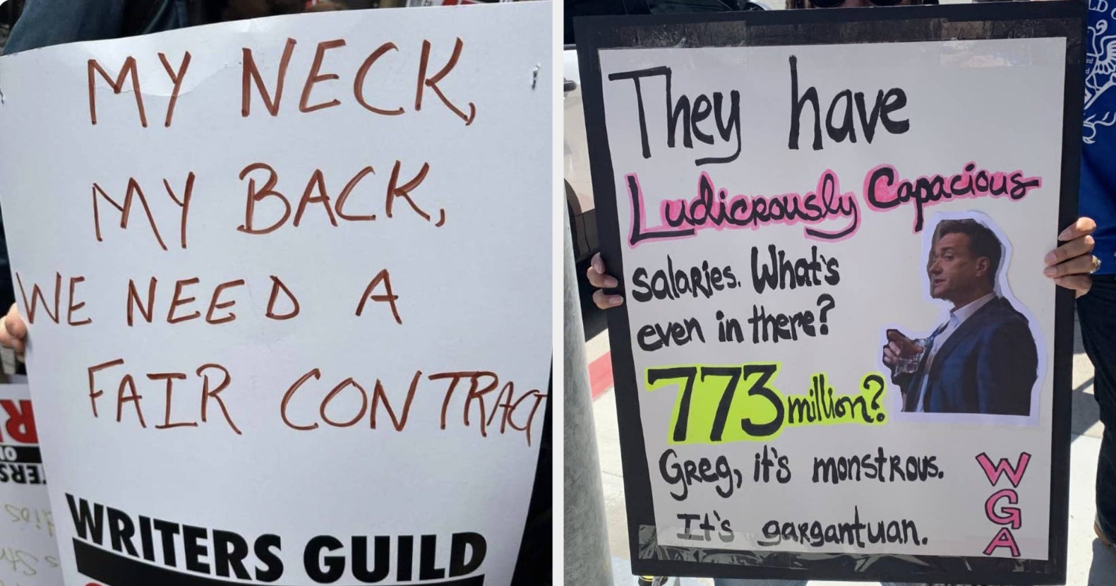 The Funniest Picket Signs From The Writer's Strike