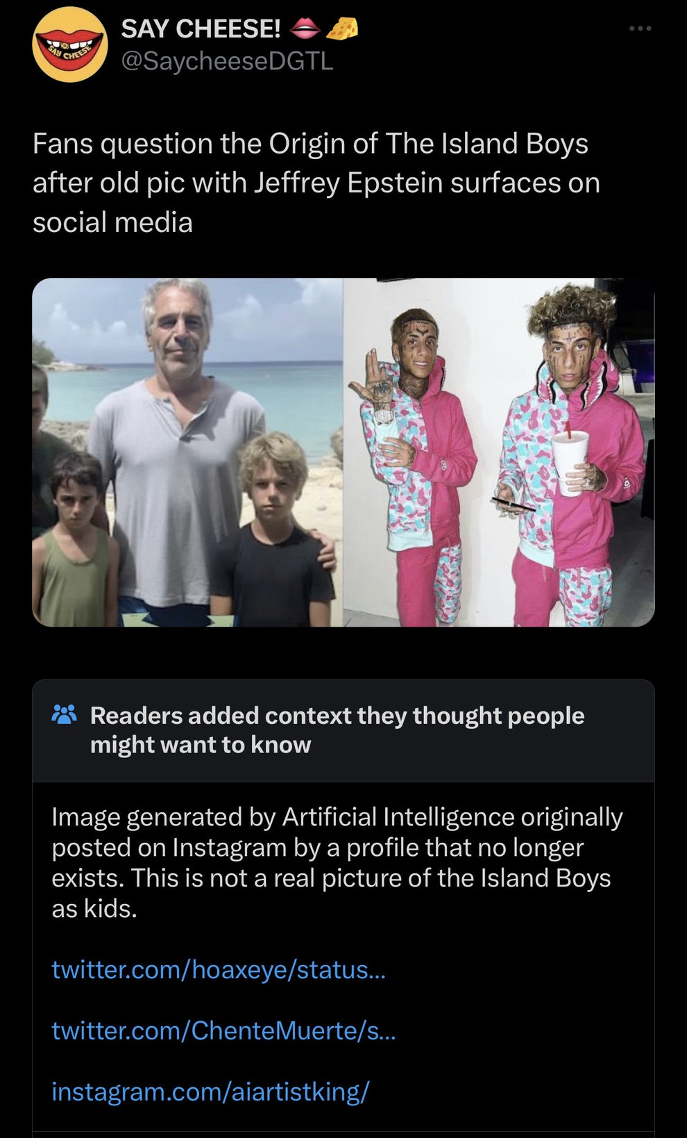 That’s Not the Island Boys in Viral Image of Jeffrey Epstein | Complex