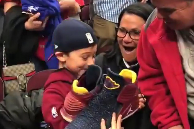 Jeff Green Gives Young Fan Air Jordan PEs Right Off His Feet | Complex