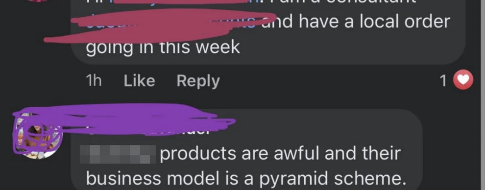 Screenshots Of MLM Scammers Being Called Out