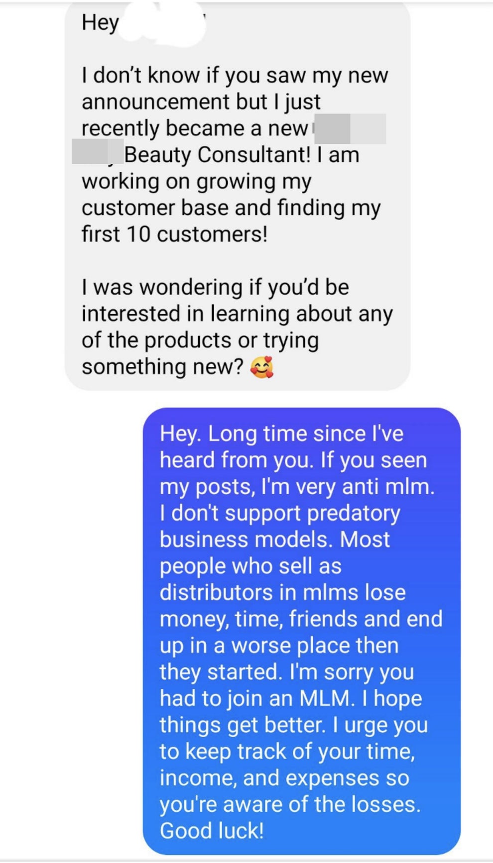 Screenshots Of MLM Scammers Being Called Out
