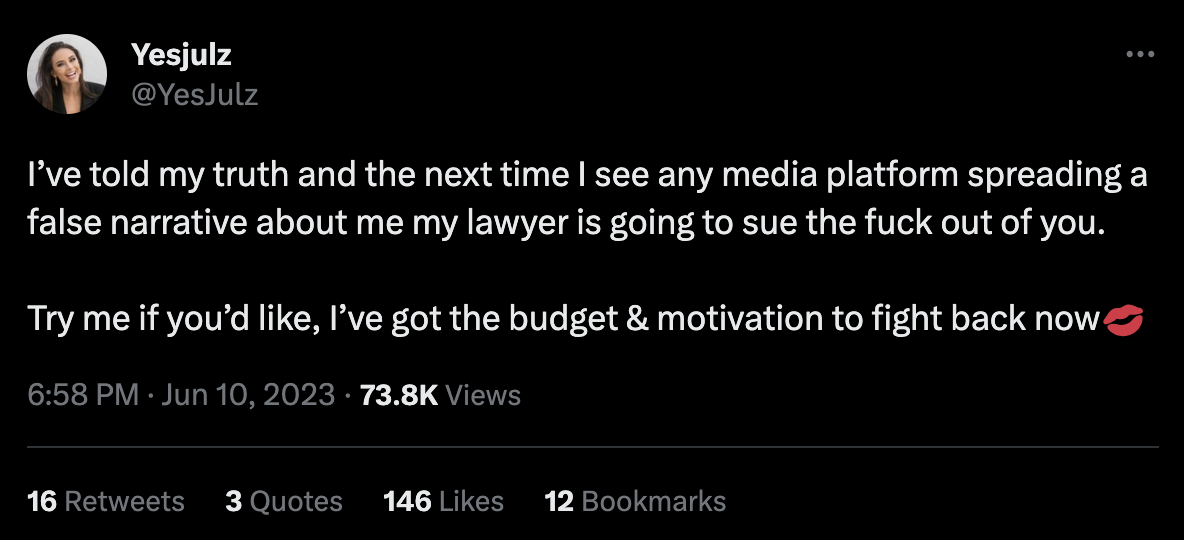 YesJulz responde rumores de que teve um caso com LeBron James