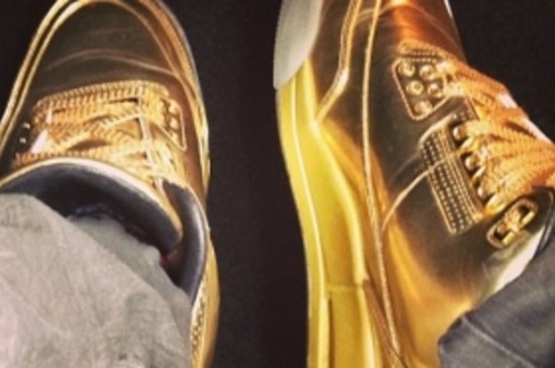 Usher Wears Metallic Gold Air Jordan 3 | Complex