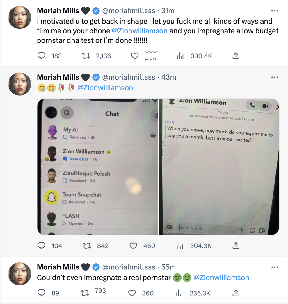 OnlyFans Model Blasts Zion Williamson for Infidelity | Complex