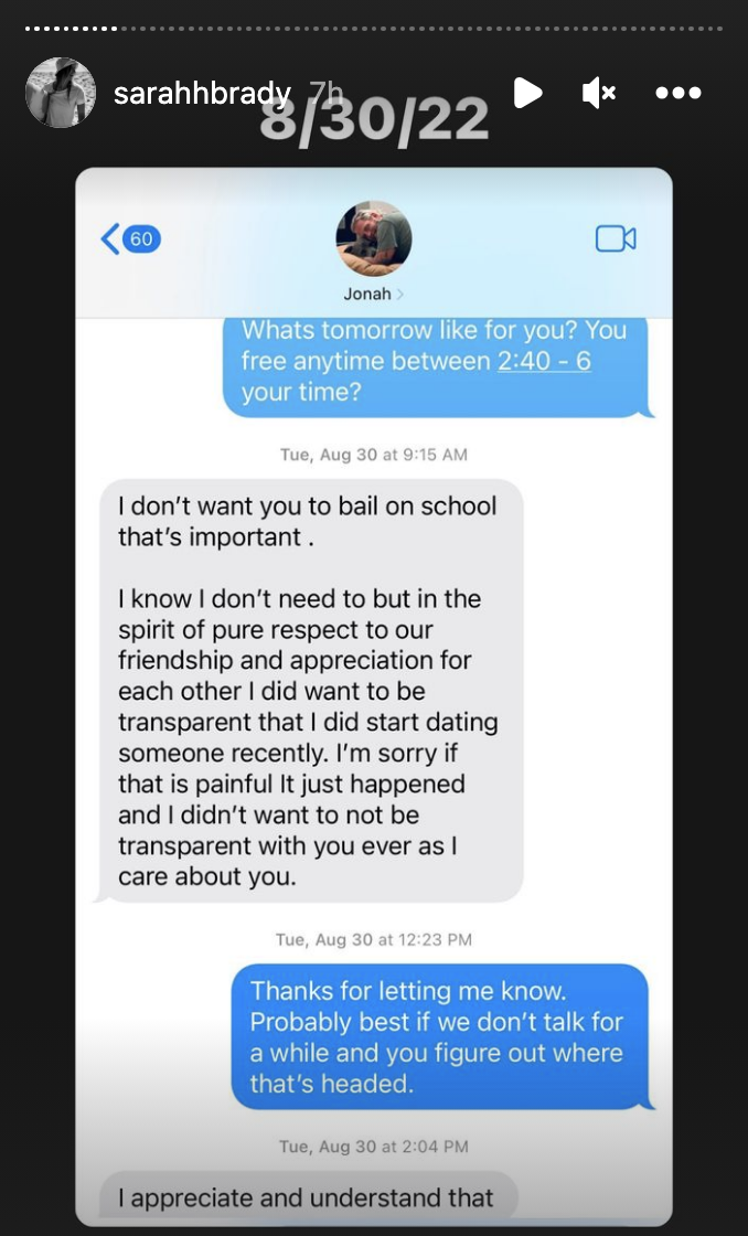 Jonah Hill s Ex Sarah Brady Shares More Alleged Text Screenshots