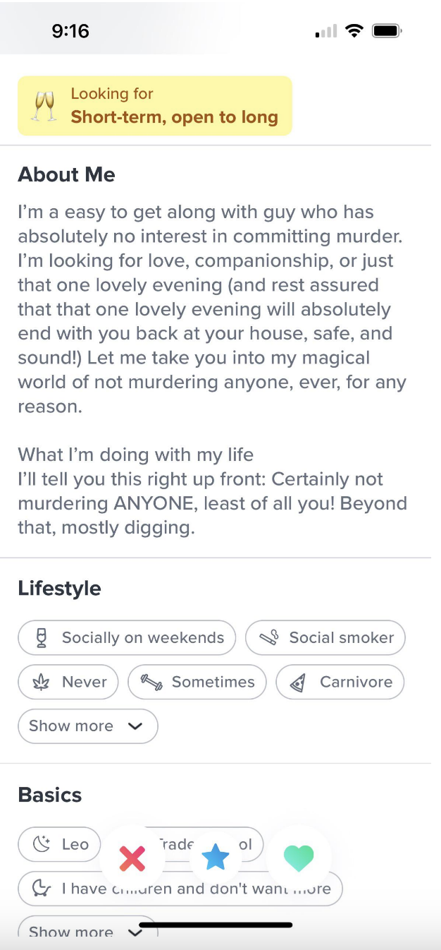 15 Worst Tinder Bio Screenshots Of 2023 So Far
