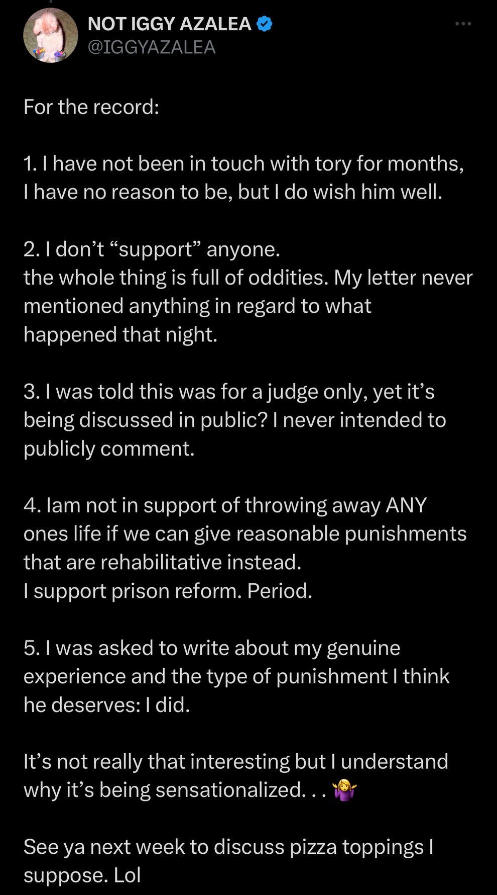 Iggy Azalea Speaks Out After Tory Lanez Sentencing Letter Revealed ...