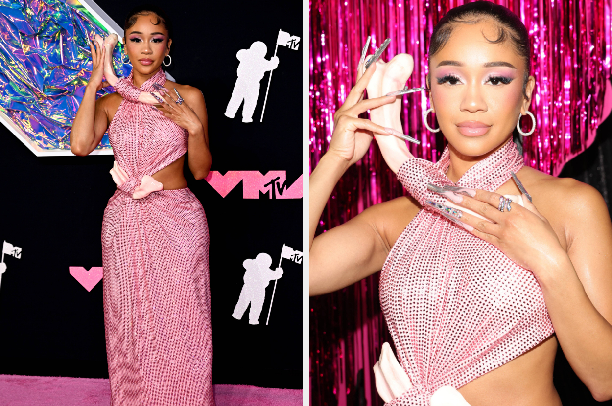 Saweetie Is Going Viral For Her Bone Dress At The 2023 VMAs And, Of ...