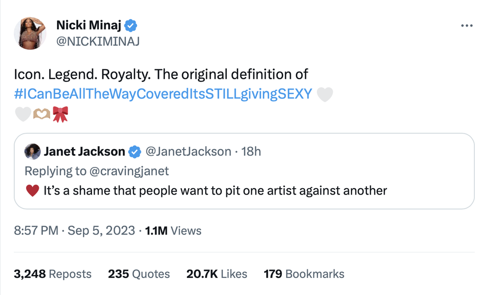 Janet Jackson Speaks Out After Being Accused of Shading Nicki Minaj ...