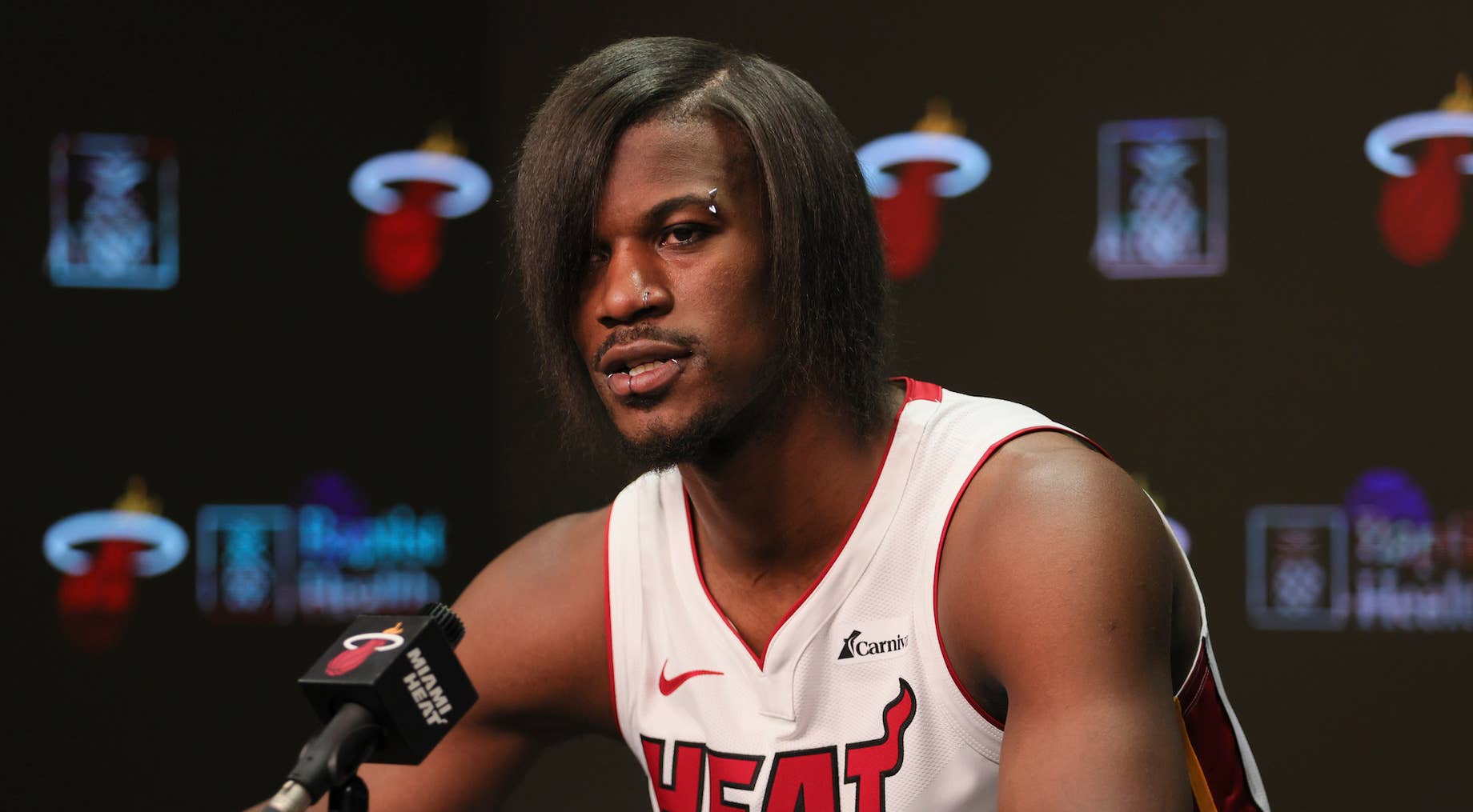 Jimmy Butler Rocks Emo Look With Straightened Hair and Piercings | Complex