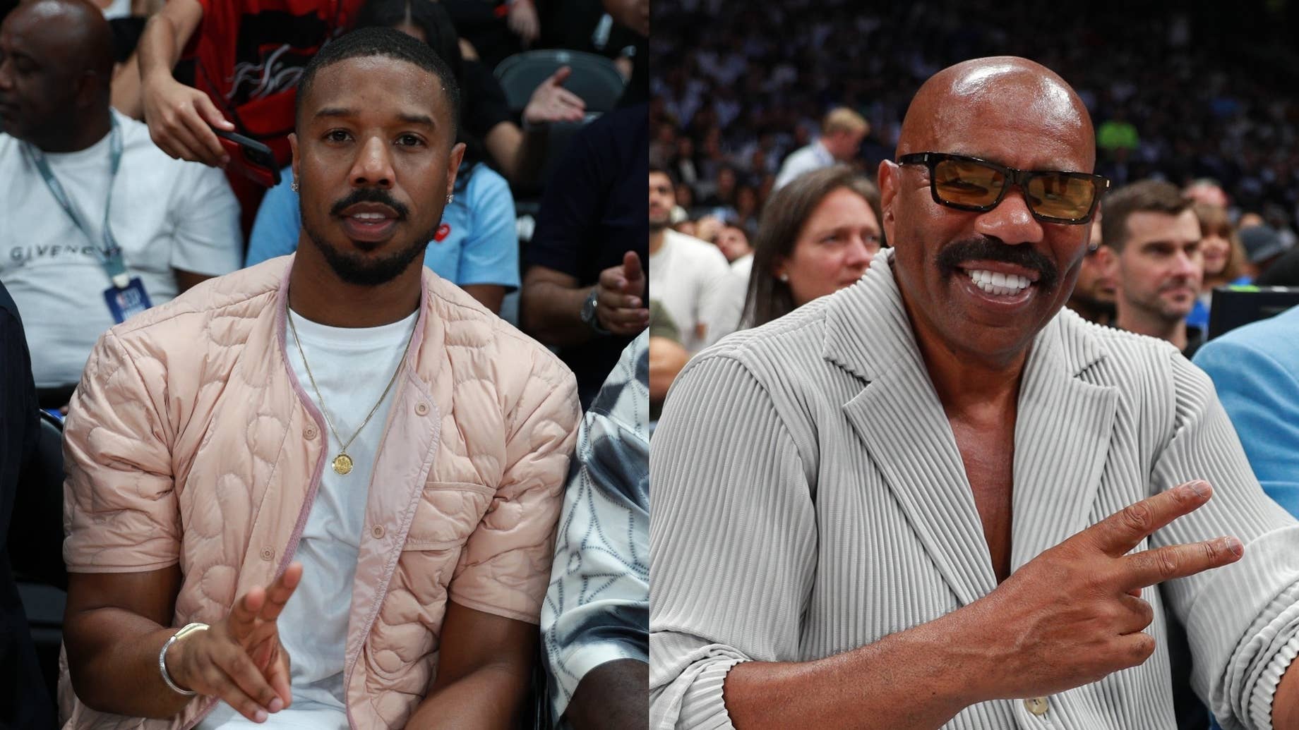 Michael B. Jordan & Steve Harvey Hug It Out a Year After Lori Harvey Split | Complex