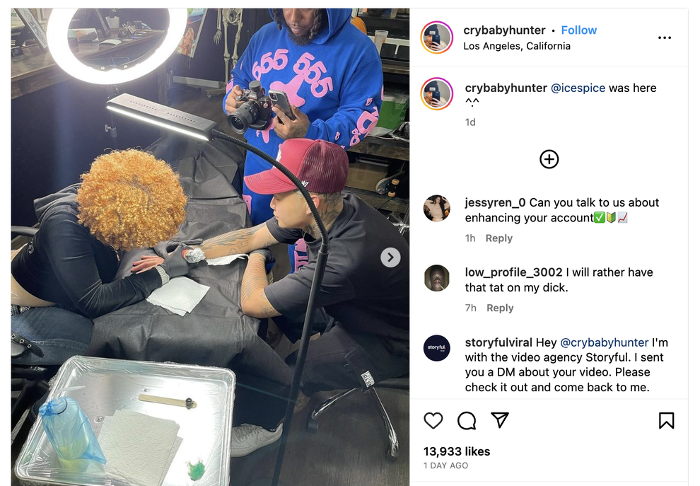 Watch Ice Spice Give Tattoo Artist Some Fresh Ink | Complex