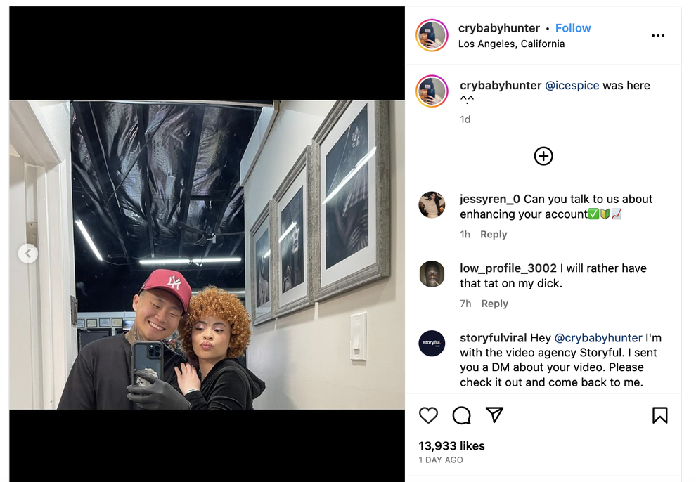 Watch Ice Spice Give Tattoo Artist Some Fresh Ink | Complex
