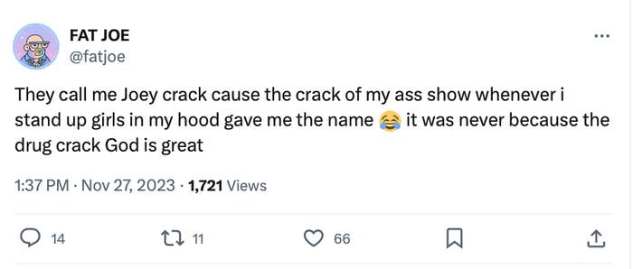 Fat Joe Once Again Recalls How He Got 'Joey Crack' Nickname: 'Cause the ...