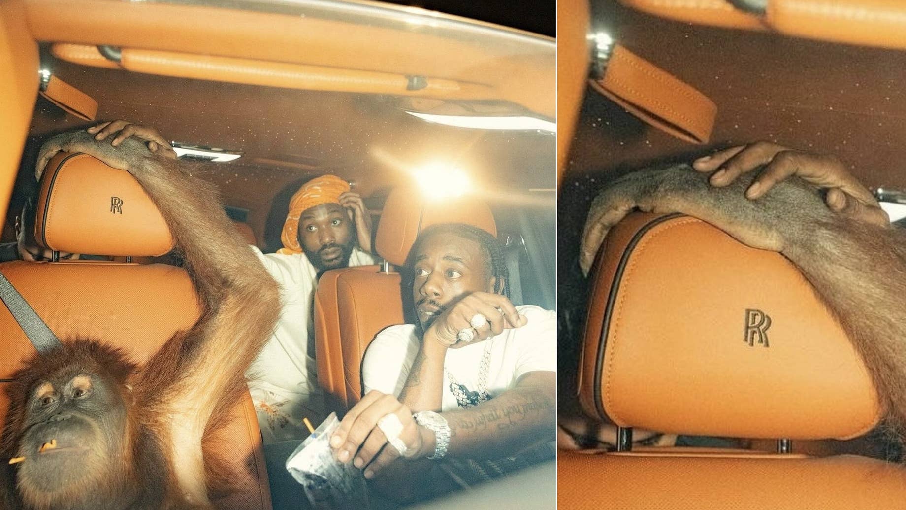 Photo of Meek Mill Holding Hands With Monkey and Looking Confused Has ...
