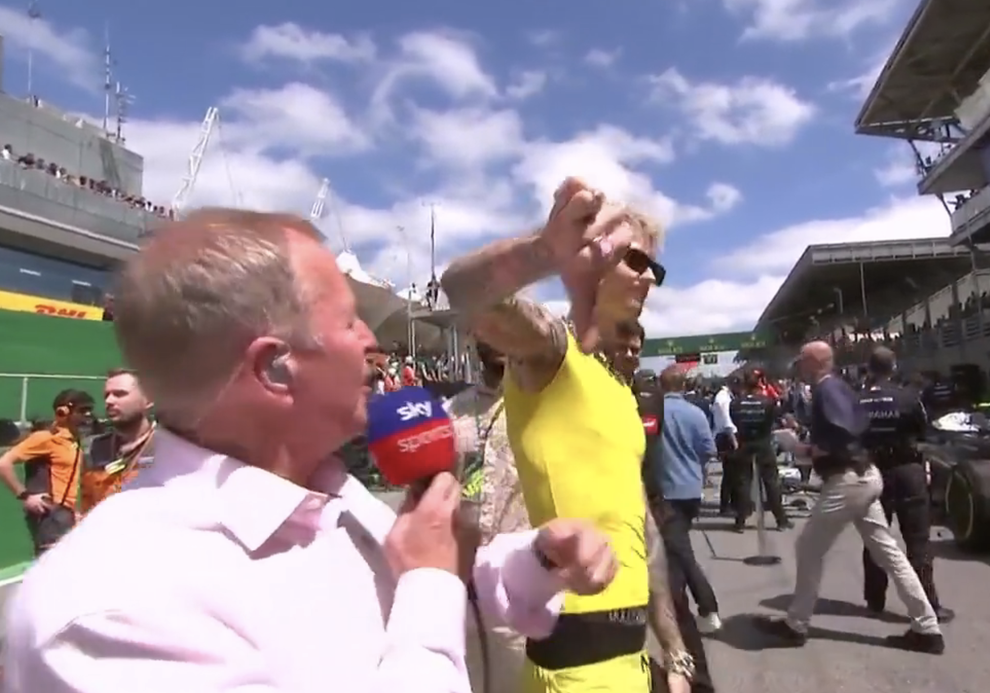 Machine Gun Kelly Reacts To Awkward Formula One Interview