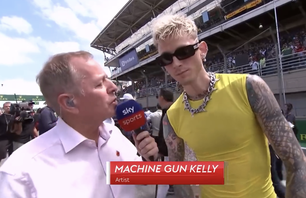 Machine Gun Kelly Reacts To Awkward Formula One Interview