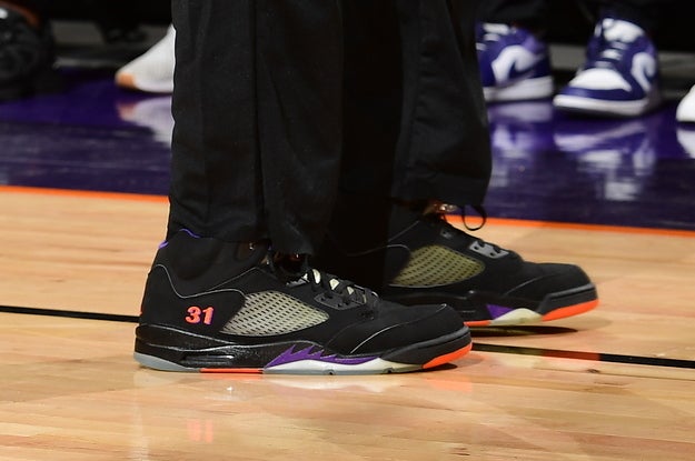 Devin Booker Wears Air Jordan 5 Suns Shawn Marion PE | Complex