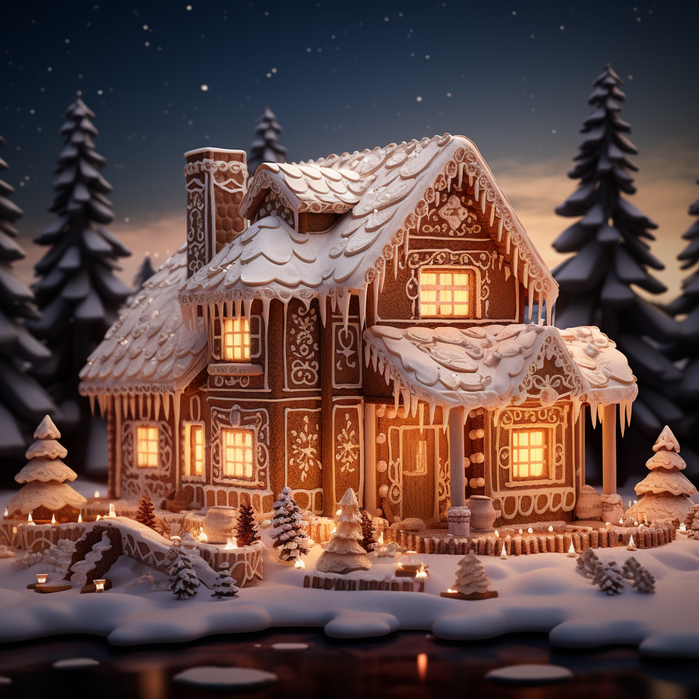 US States As Gingerbread Houses AI Image Post