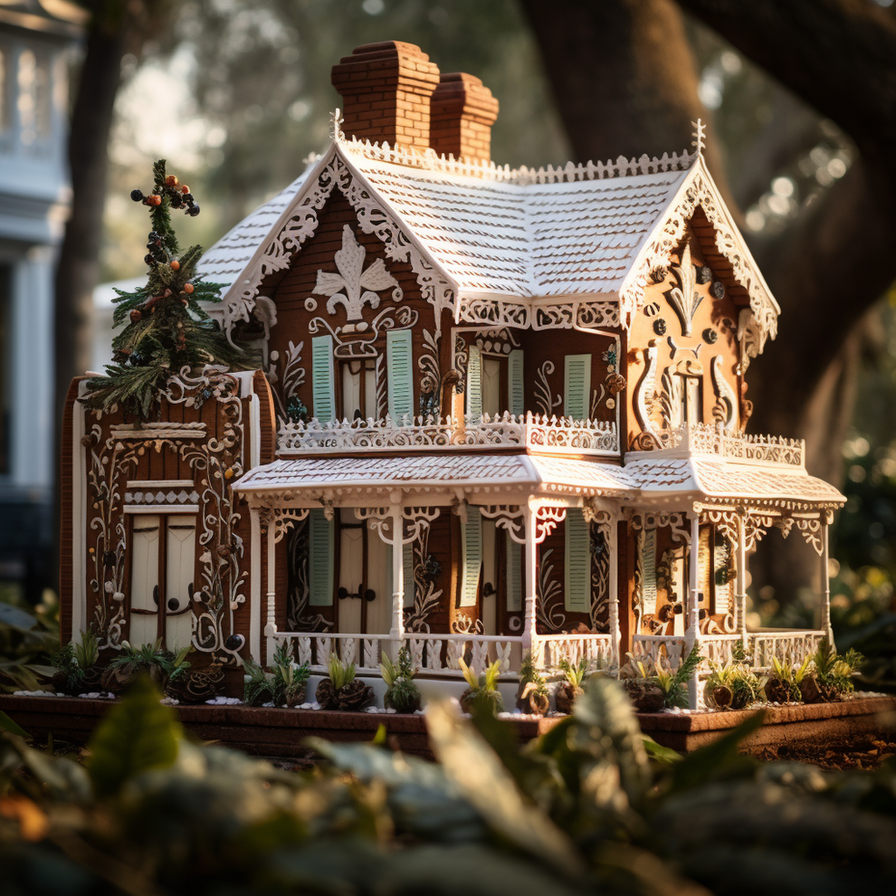 US States As Gingerbread Houses AI Image Post