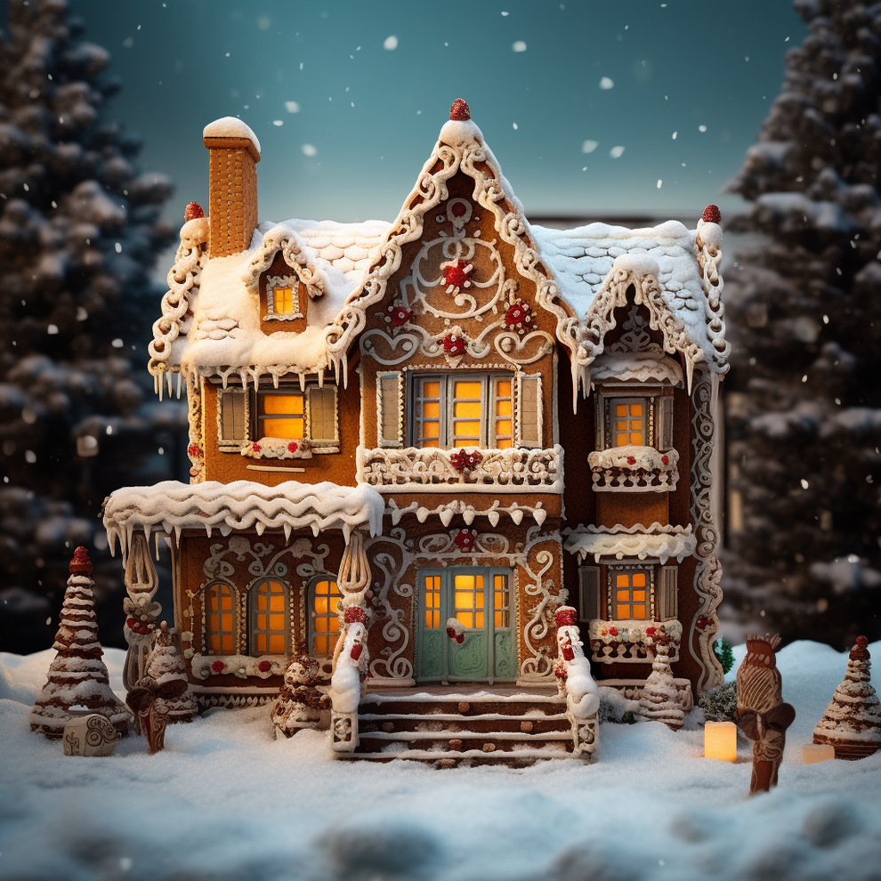 US States As Gingerbread Houses AI Image Post