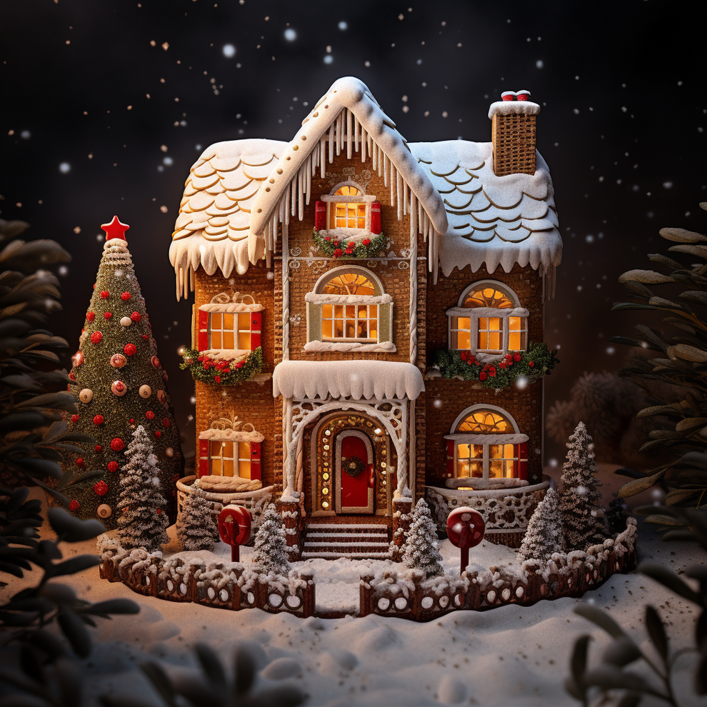 US States As Gingerbread Houses AI Image Post