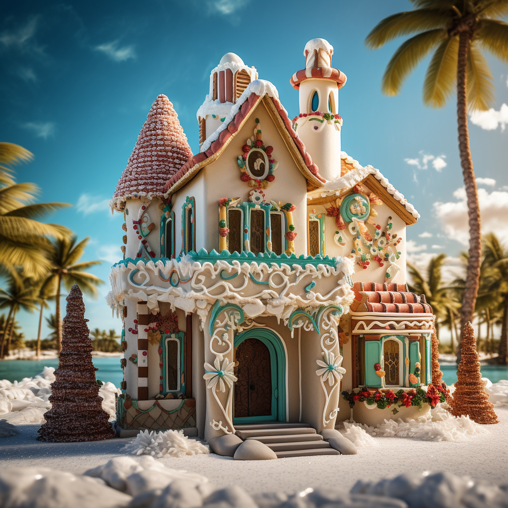 US States As Gingerbread Houses AI Image Post