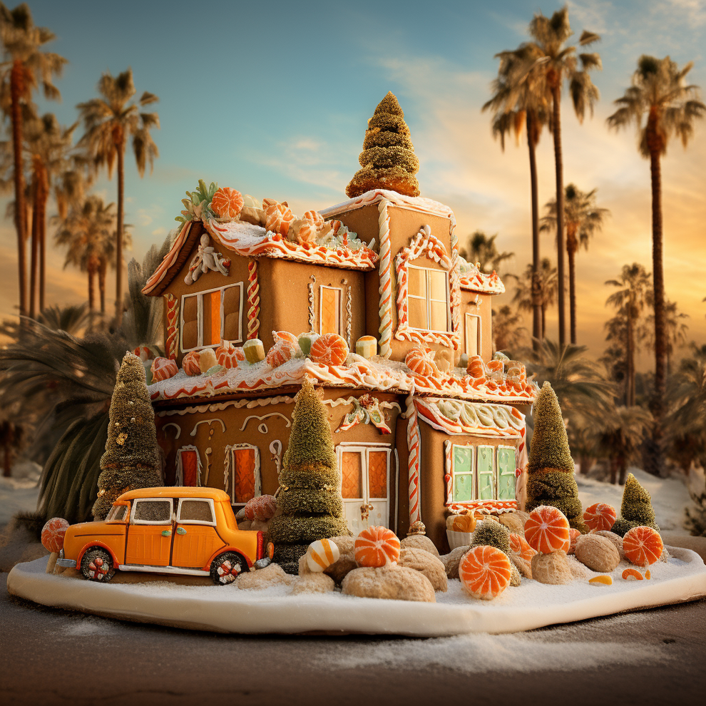 US States As Gingerbread Houses AI Image Post